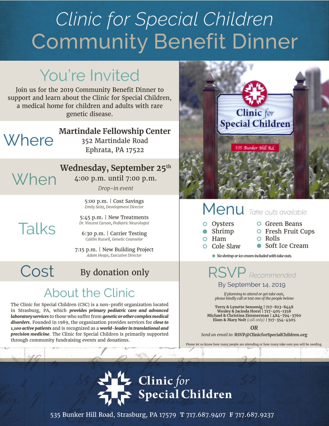 Community Benefit Dinner - Clinic for Special Children