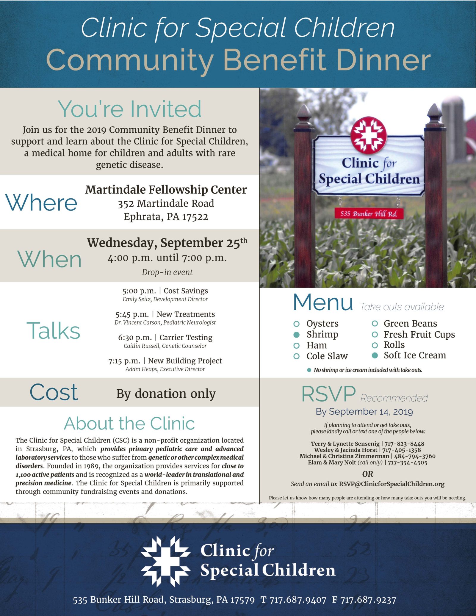 Community Benefit Dinner - Clinic for Special Children