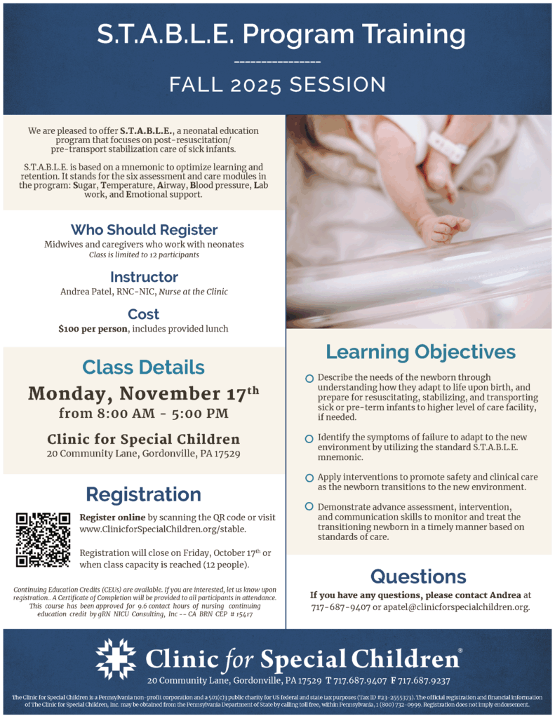 2025 Fall STABLE Program Training Class | Registration Open! - Clinic ...